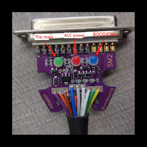 3 LED LIGHTS Boot Bench Cable DB25 ECU Bench Pinout Cable for SM2 PRO ...