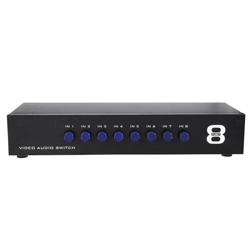 8 in 1 Out Composite Video Audio 3 RCA AV Switch Switcher Box Selector ...