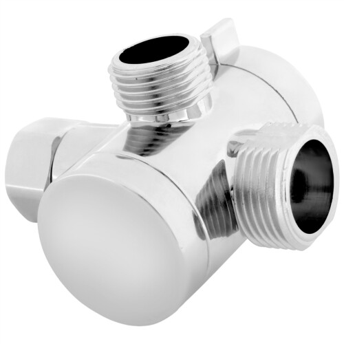 Abs Chrome 3 Way Diverter Hose Fitting T Shape Adapter Connector For