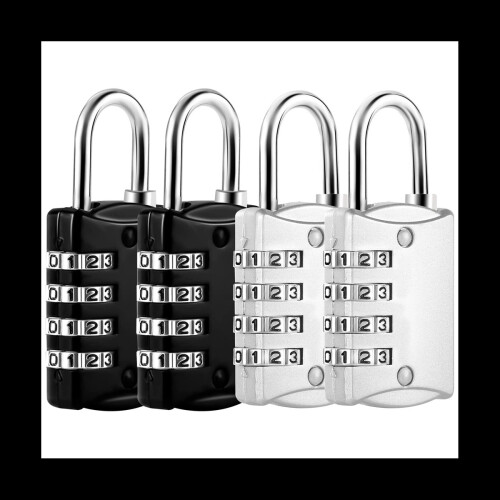 , 4 Digit Lock with Metal Code Lock, Weatherproof, Suitcase Lock ...