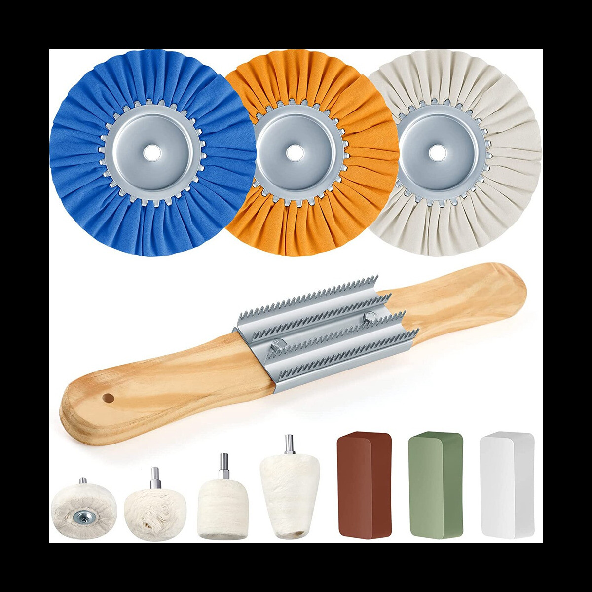 11 Pcs Airway Buffing Wheel Kit 8 Inch Polishing Wheel for Drill ...