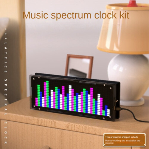 LED Music Spectrum Display DIY Kit 16X32 Rhythm Light Clock 8 Kinds ...