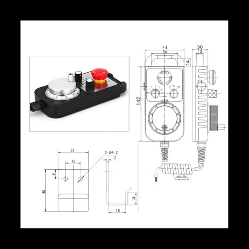 HandWheel 4 Axis Type Universal CNC MPG Pendant Hand Wheel 100 Pulse 5V ...