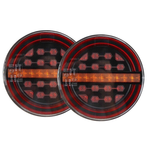 2Pcs 5.3 Inch Round LED Truck Trailer Light Rear Light Brake DRL Flow ...