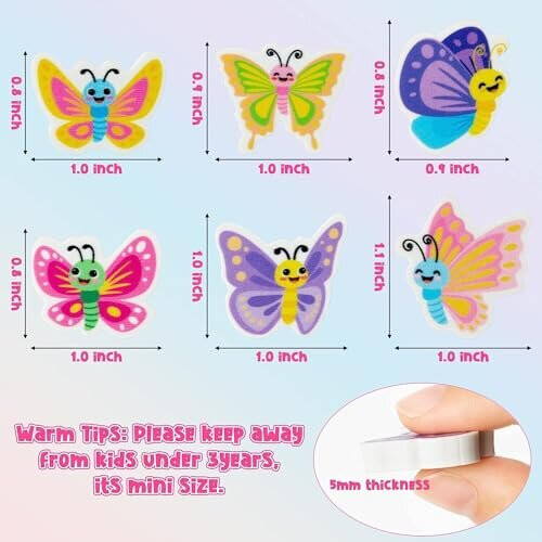 EGuangwiua 60Pcs Colorful Butterfly Mini Erasers for Kids Bulk Cute ...