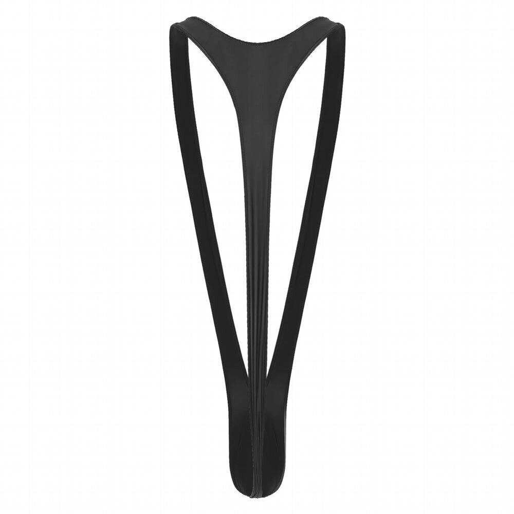 Mens V-Shaped Suspender Bodysuit Underwear Tangas Hombres Glossy ...