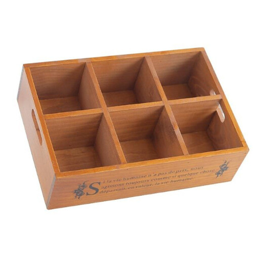 Vintage Desktop Wooden Storage Box Six Grid Succulent Planting Storage ... Vintage Desktop Wooden Storage Box Six Grid Succulent Planting Storage ...