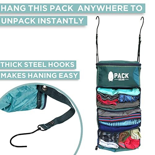 Hanging Backpack Organizer and Carry-On Organizer (Navy Blue and Black ...