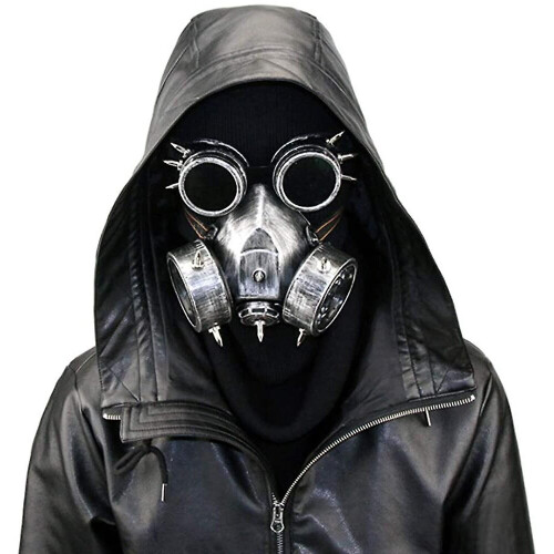 (Silver) Retro Steampunk Gas Mask For Halloween Cosplay Masquerades ...