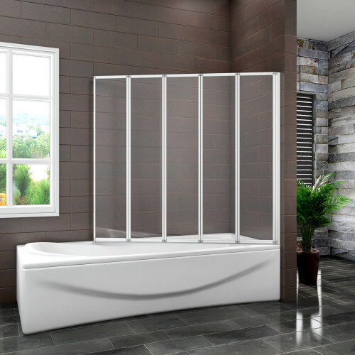 Aica 1200x1400mm 5 Fold Folding Bath Shower Screen Door Panel On Onbuy