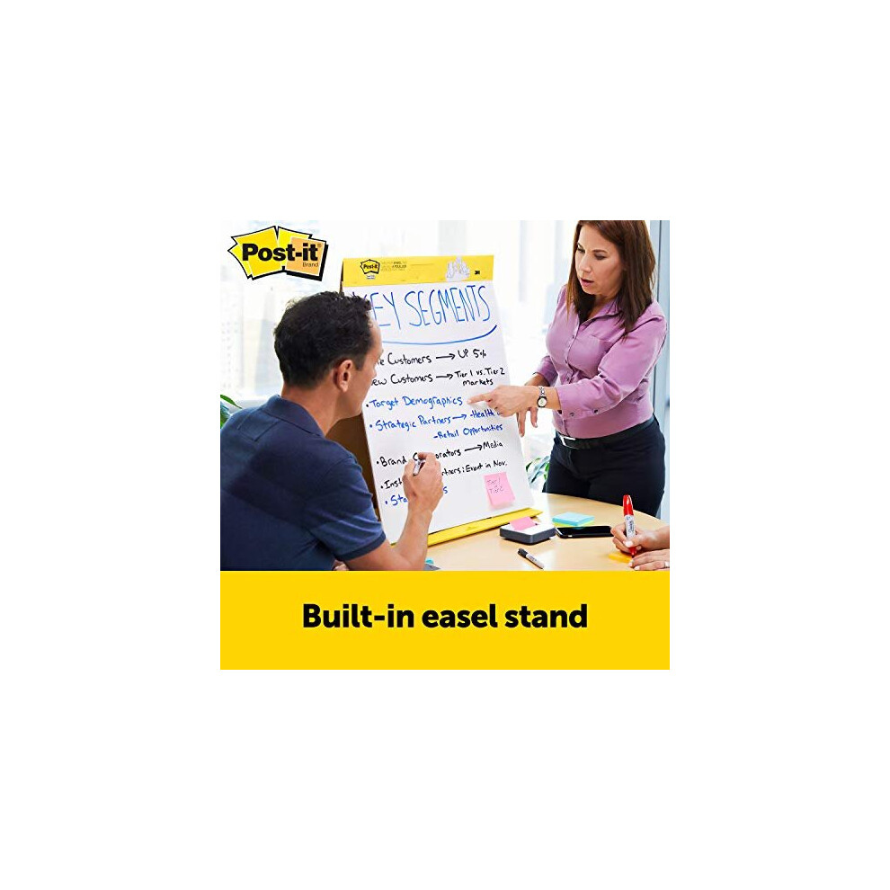 Post-it, Table Flip chart with 20 Self-Adhesive Sheets, Whiteboard for ...