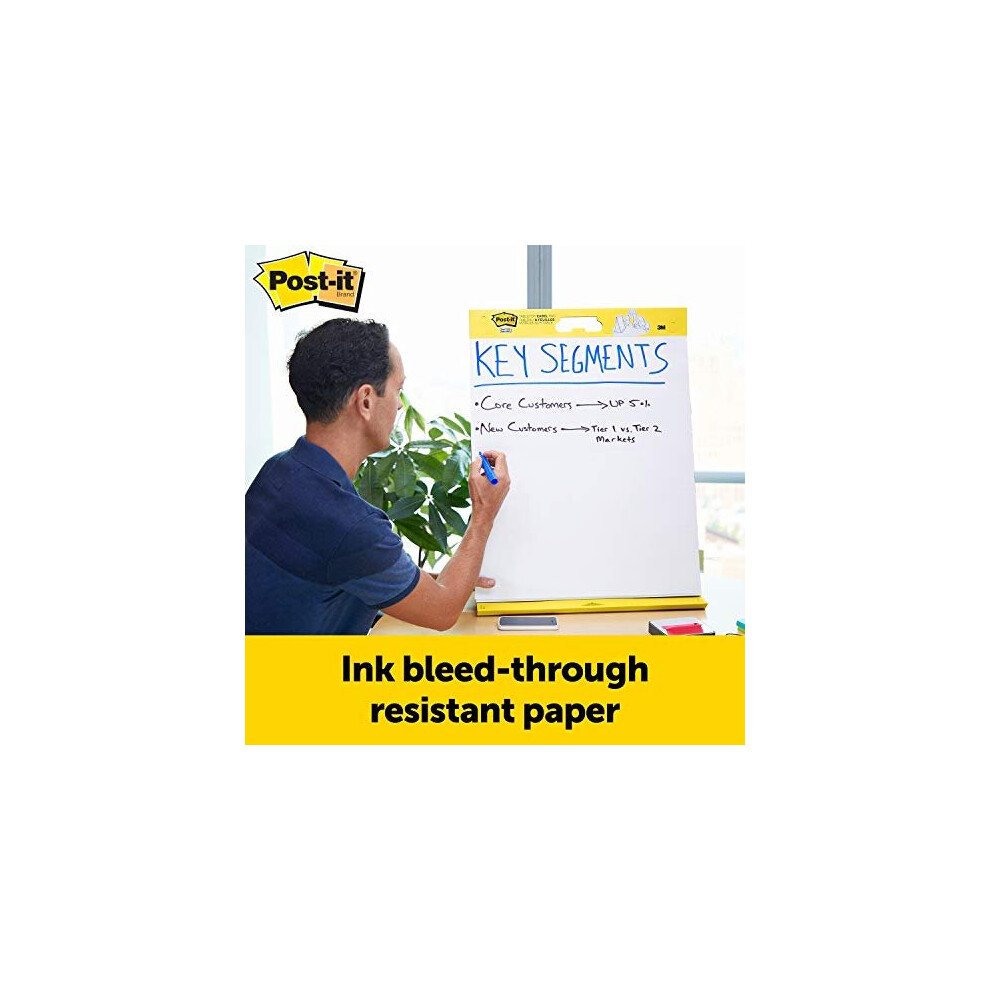 Post-it, Table Flip chart with 20 Self-Adhesive Sheets, Whiteboard for ...
