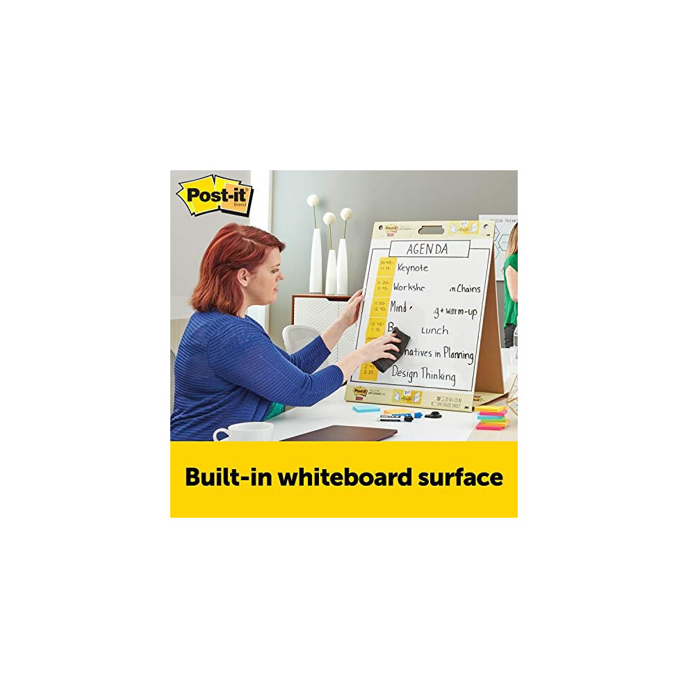 Post-it, Table Flip chart with 20 Self-Adhesive Sheets, Whiteboard for ...