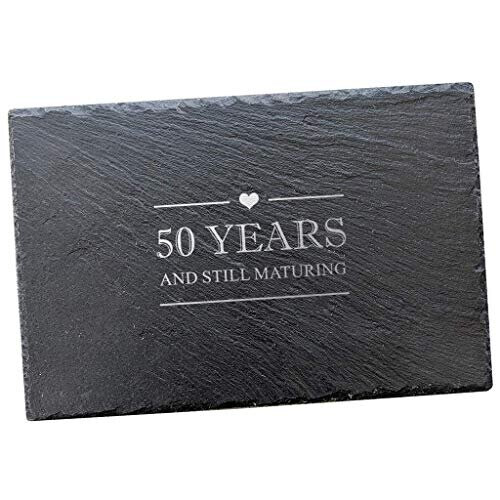 50 Years and Still Maturing' Funny Slate Chopping Board / 50th Birthday ...