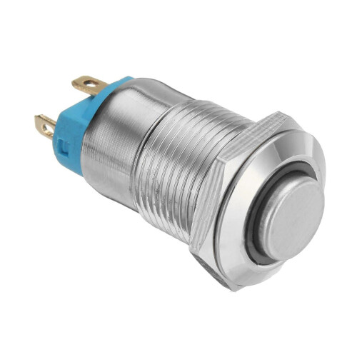 2 Set 12mm LED Metal Push Button Latching Switch Silver 4 Pin ...