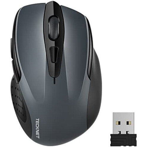 TECKNET Wireless Mouse, Pro 2.4G USB Cordless Mice Optical PC Computer ...
