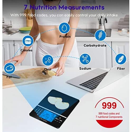 Ataller Food Nutrition Scale, Digital Kitchen Scale with Nutrition ...