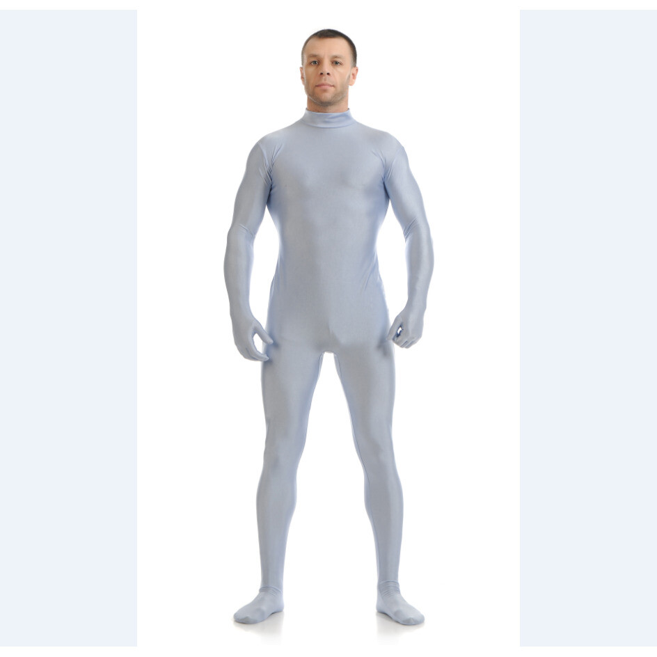 (Gray, S(Tag S=US XXS)) Spandex Party New Lycra Costume Bodysuit Catsuit Unitard No Hood Hands ...