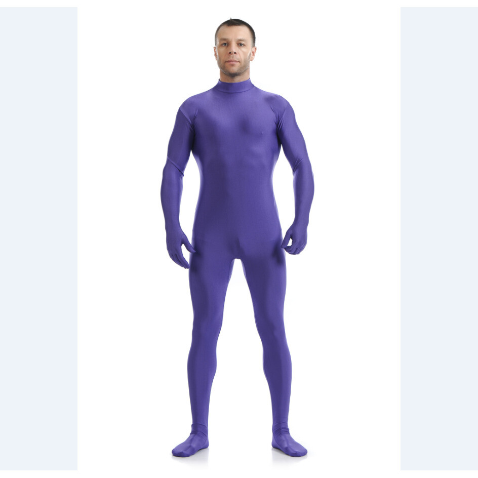 (Purple, M(Tag M=US XS)) Spandex Party New Lycra Costume Bodysuit Catsuit Unitard No Hood Hands ...