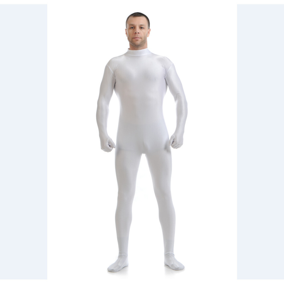 (White, XXL(Tag XXL=US L)) Spandex Party New Lycra Costume Bodysuit Catsuit Unitard No Hood ...