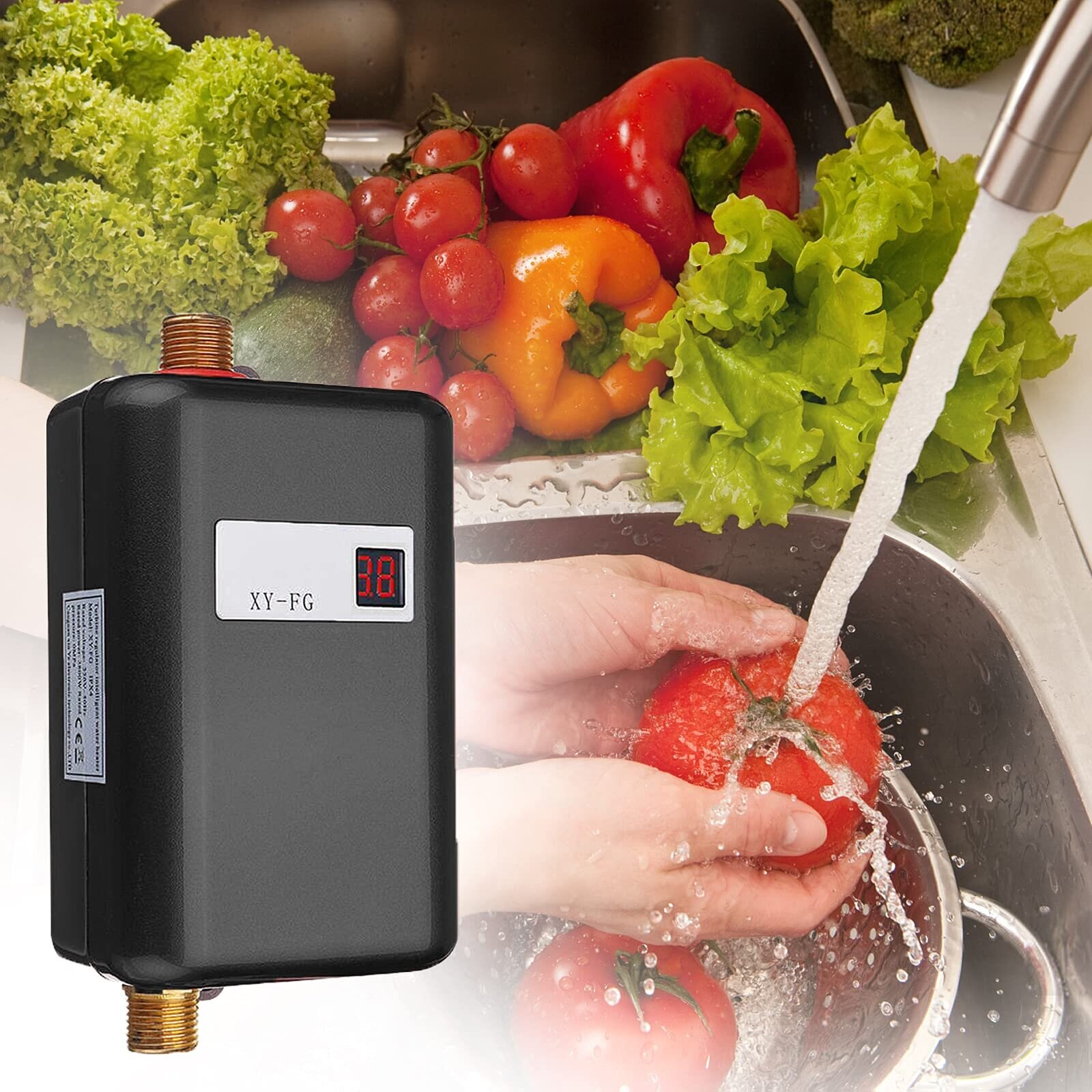 Instant Water Heater, Mini Electric Water Heater, 3000W Tankless Water ...