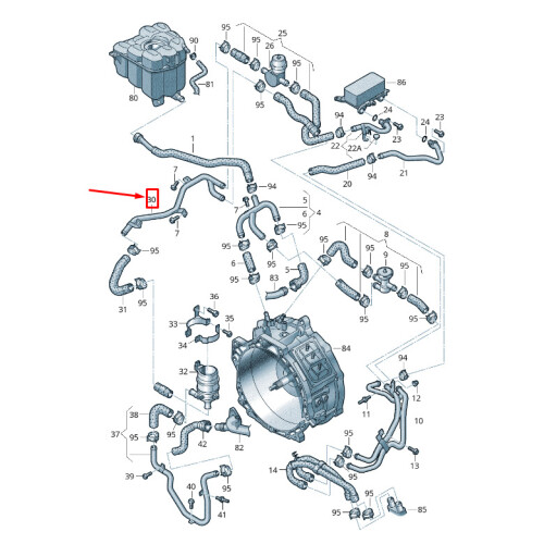 VW TOUAREG 7P Drive Motor Inverter Coolant Line 7P0121065AK NEW GENUINE ...