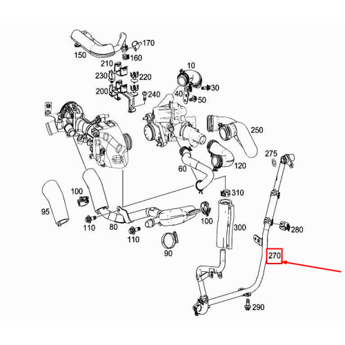 MERCEDES-BENZ GLA X156 Engine Coolant Line A1332000951 NEW GENUINE on OnBuy