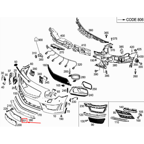 MERCEDES-BENZ SL R231 Front License Plate Holder A2318170378 NEW ...