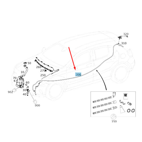 MB GLA X156 Washer System Pump To Separation Point Hose A1568600092 NEW ...