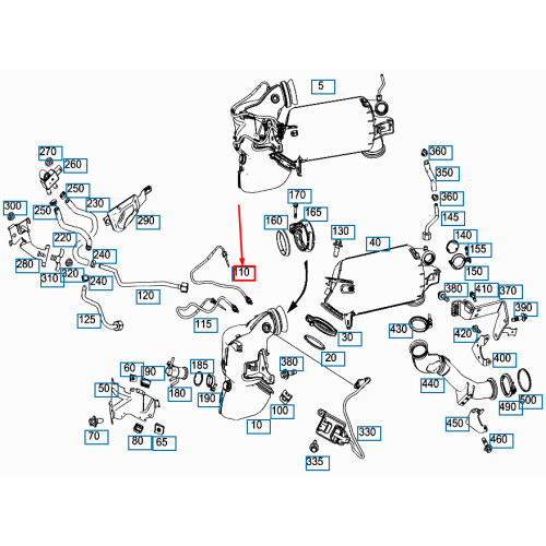 MERCEDES-BENZ E W213 Exhaust Gas Temperature Sensor A0009059604 NEW ...