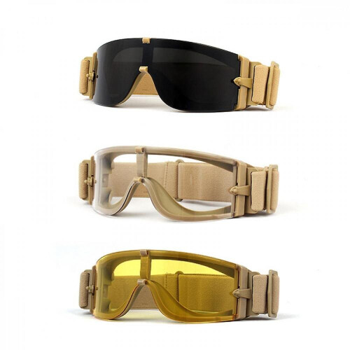 Airsoft Tactical Goggles With 3 Interchangable Lens, Military Shooting ...