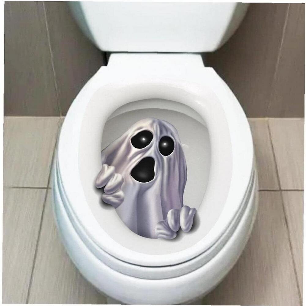 Toilet Lid Decals Stickers 3D Horror Ghost Pattern Toilet Cover Scary ...