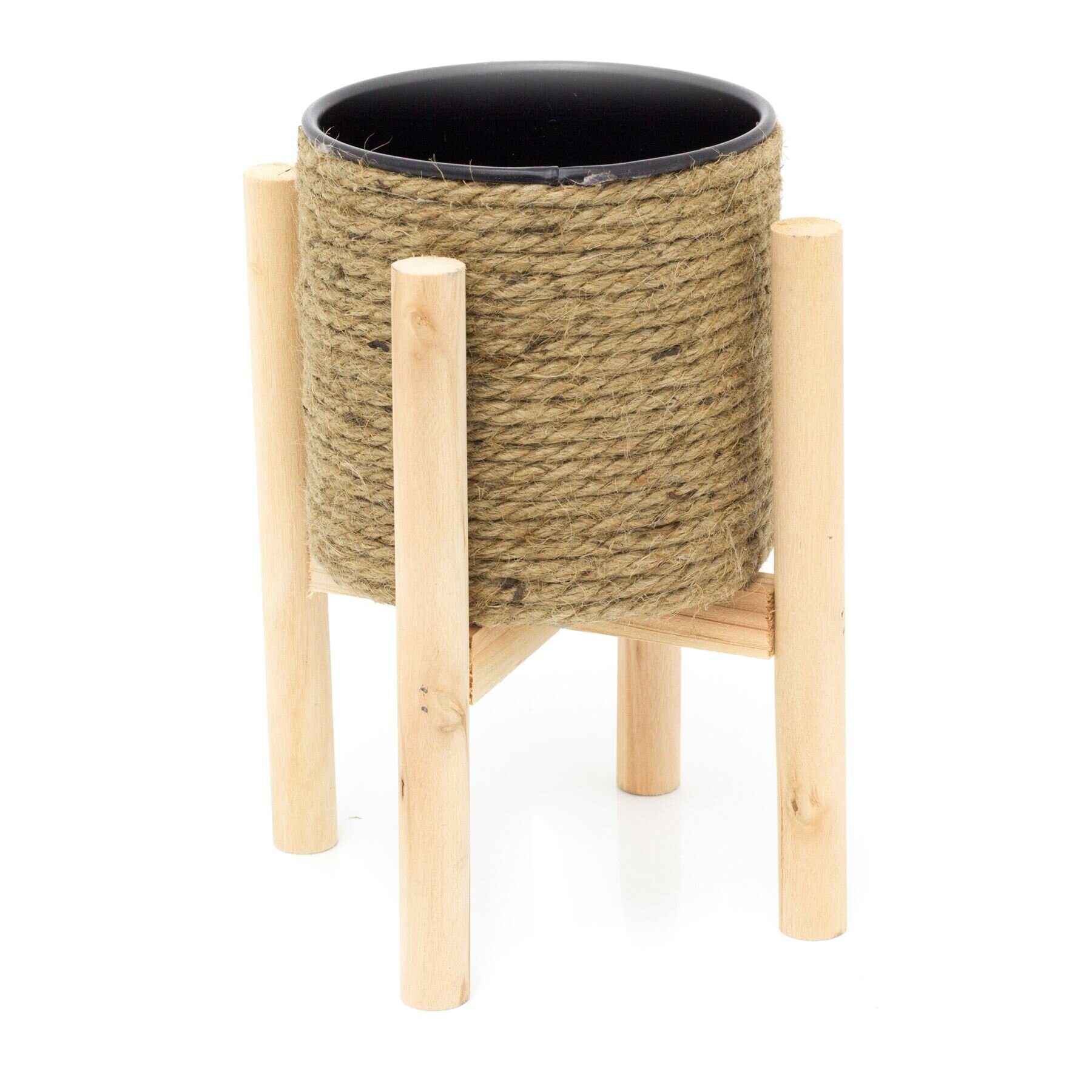 23cm Jute Rope Flower Pot Cache Pot With Stand Plant Pot Holder | Boho ...