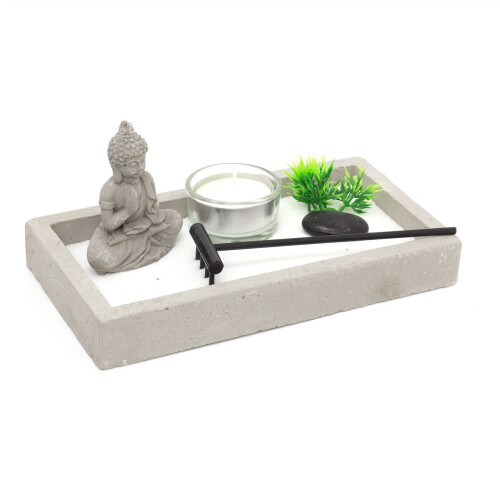 Mini Buddha Zen Garden Set | Miniature Desktop Zen Garden Tealight ...