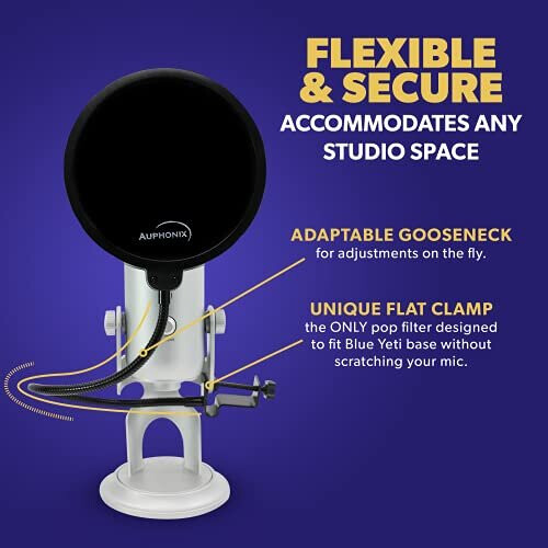 Auphonix Pop Filter Screen for Microphones - Gooseneck Clamps ...