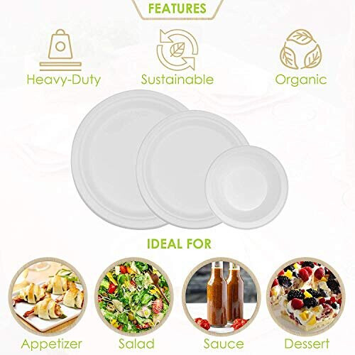 Paper Plates for Craft - The 100 Biodegradable Eco Friendly Compostable ...