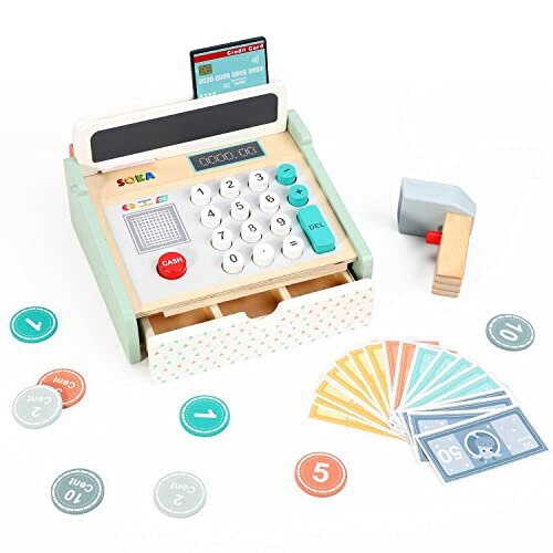 SOKA Wooden New Cash Register Classic Cashier Role Play Supermarket ...