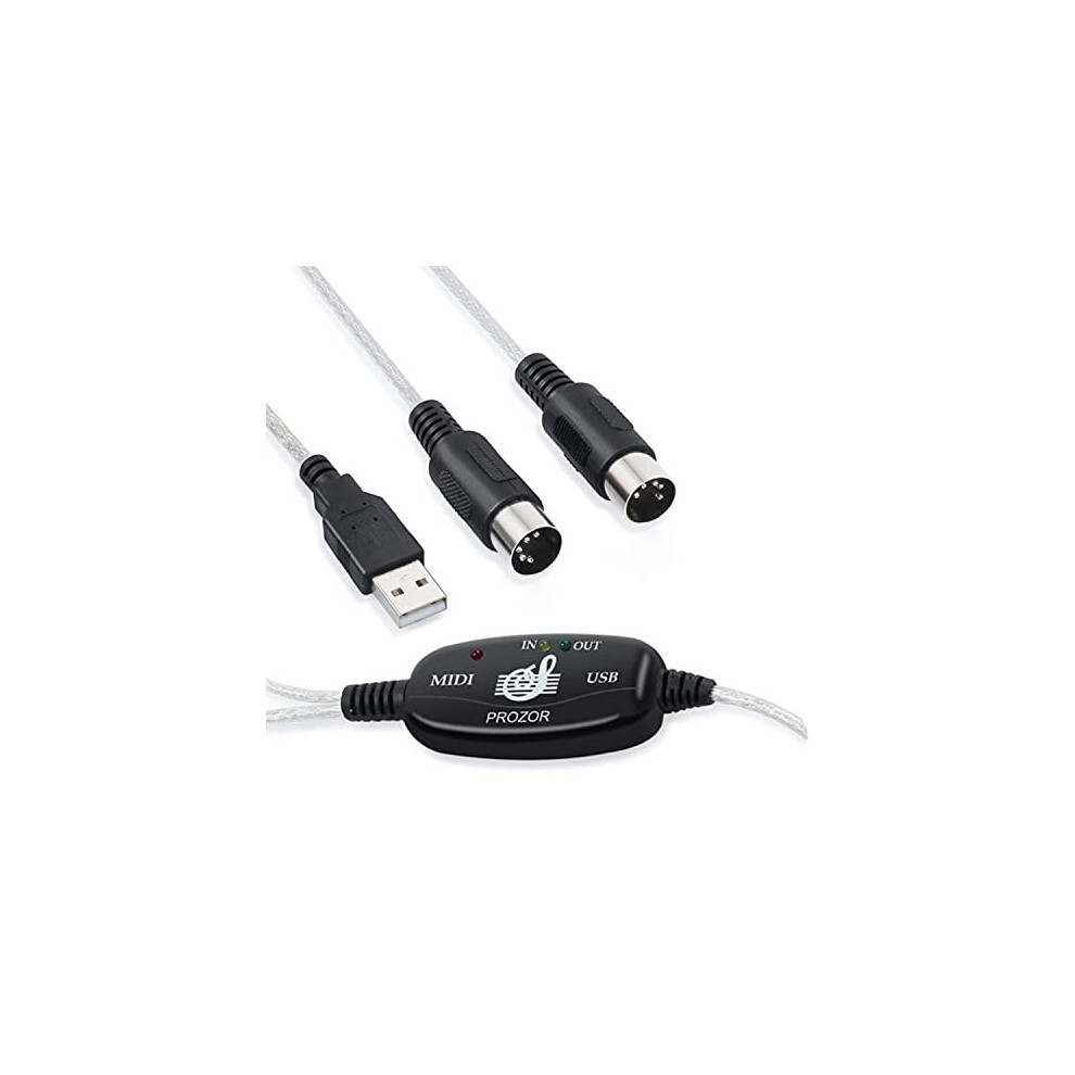 GELRHONR USB MIDI Cable Adapter, USB Type A Male to MIDI Din 5 Pin In ...