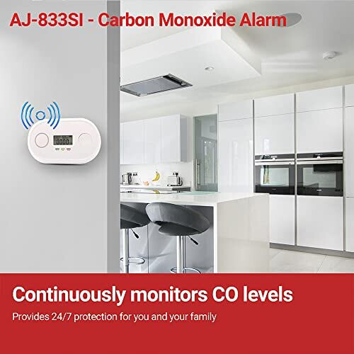 SAFE TECH Interlinked Carbon Monoxide Detector with LCD Display, 10 ...