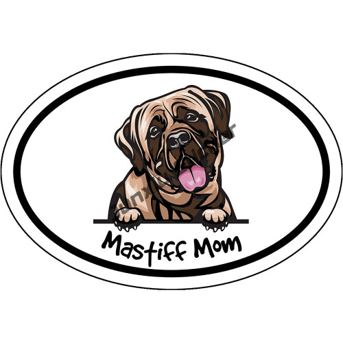 Smiling Mastiff Decal - Dog Breed Bumper Sticker - Die Cut Mastiff Dog ...
