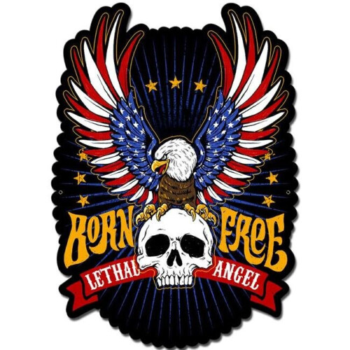 Past Time Signs LETH196 14 x 19 in. Lethal Angel Born Free Eagle Plasma ...