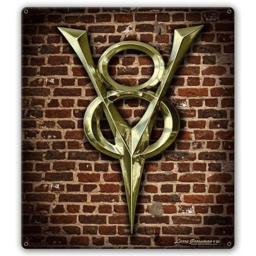 Pasttime Signs LGB804 15 x 17 in. 1930 V-8 Brick Wall Vintage Metal ...
