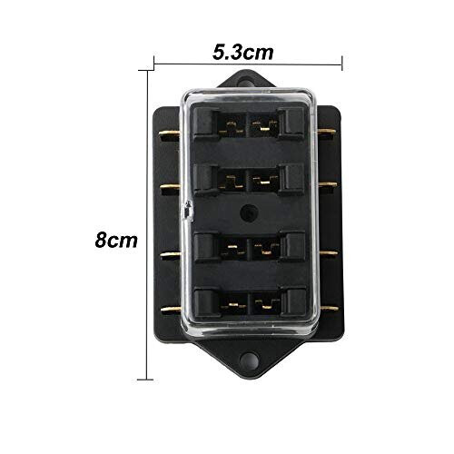 Aiqeer 4 Way Car Blade Fuse Block, 12V / 24V / 32V / 48V Universal ...