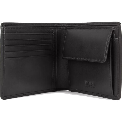 Hugo Boss Men's Asolo Black Leather Bifold Wallet_Card & Coin Great ...