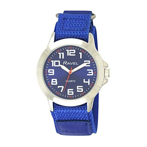 Ravel - Men's Modern Workwear Watch with Easy-Fasten Strap - Blue on OnBuy