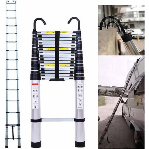 6.2M Extendable Portable Heavy Duty Aluminium Telescopic Ladder20.3ft ...