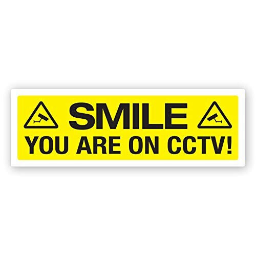 Smile you are on CCTV Window Sticker - Security, Camera, Closed Circuit ...