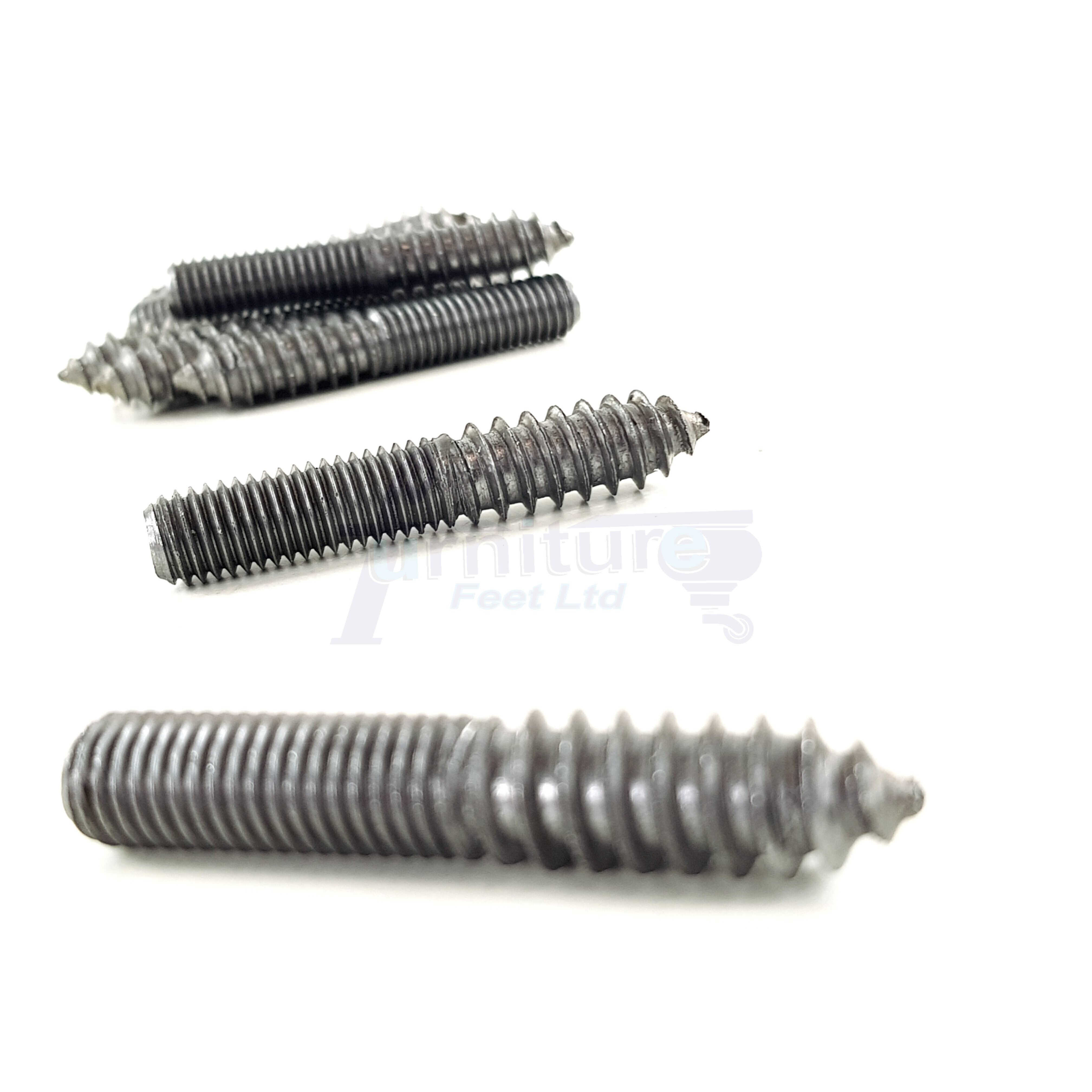 4x M10 60mm Wood to Metal Screws Furniture Dowels Double Ended Fixing ...