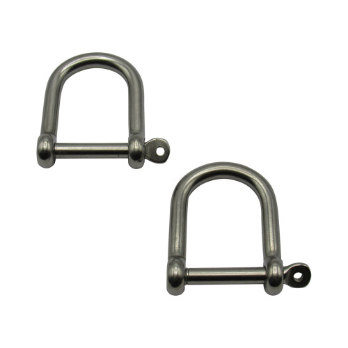 Stainless Steel Wide Dee Shackle 8MM X2 (Screw Pin D Link Heavy Duty ...