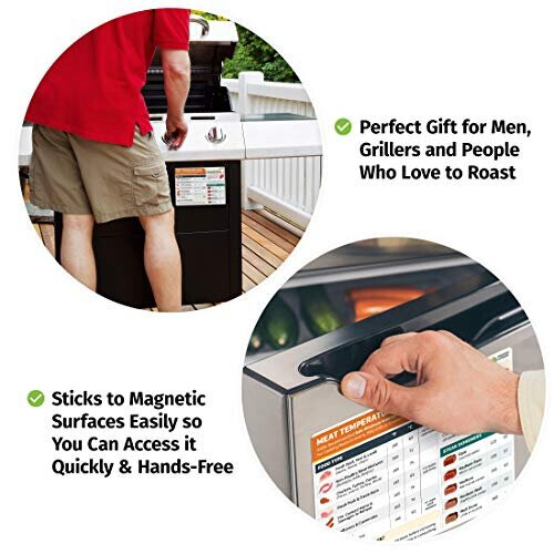 Meat Temperature Chart Magnet - Chicken, Turkey, Beef Steak Cooking ...